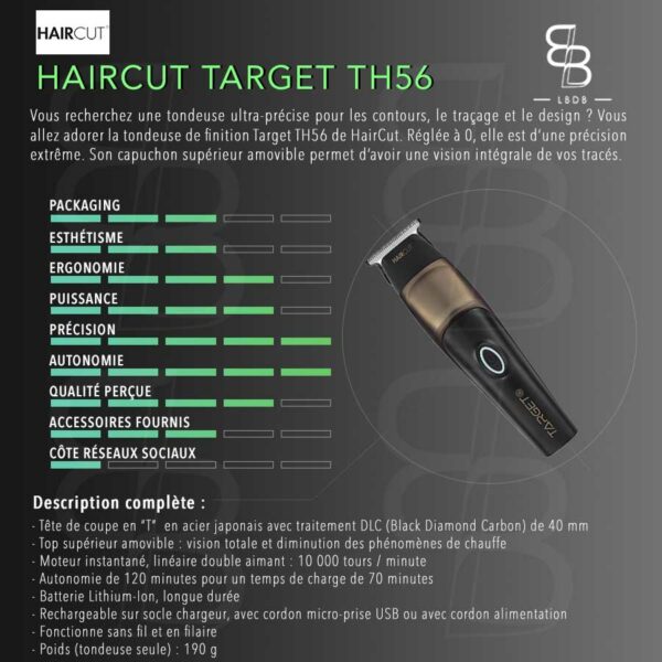 Haircut TH56 Бръснарски тример до 0 mm ергонмична